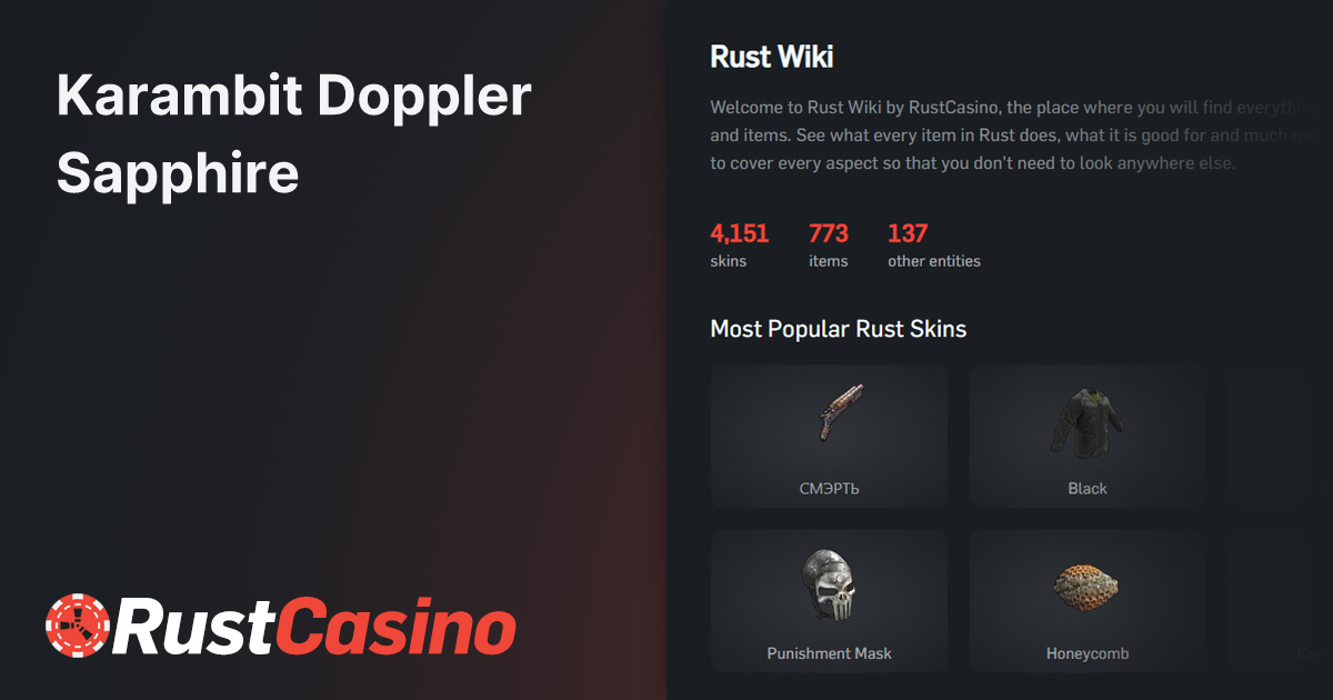 Karambit | Doppler Sapphire - CSGO Skin Price & Details