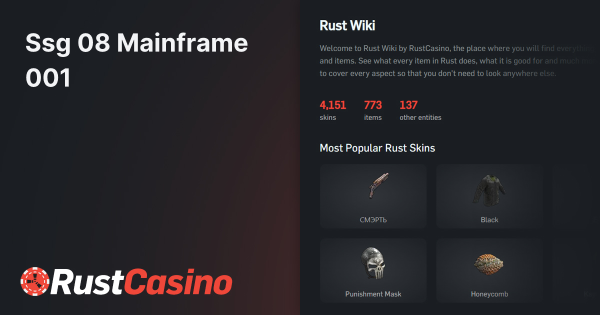 SSG 08 | Mainframe 001 - CSGO Skin Price & Details